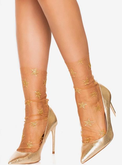 Glitter Star Tulle Anklet Sock | Hot Topic