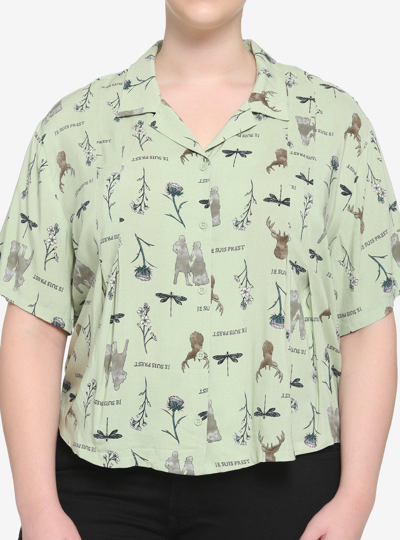 Outlander Floral Girls Woven Button-Up Plus Size | Hot Topic