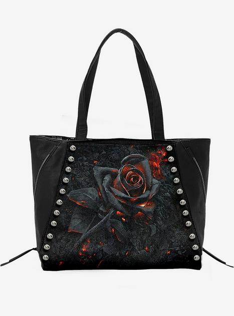 Burnt Rose Studded Tote Bag | Hot Topic