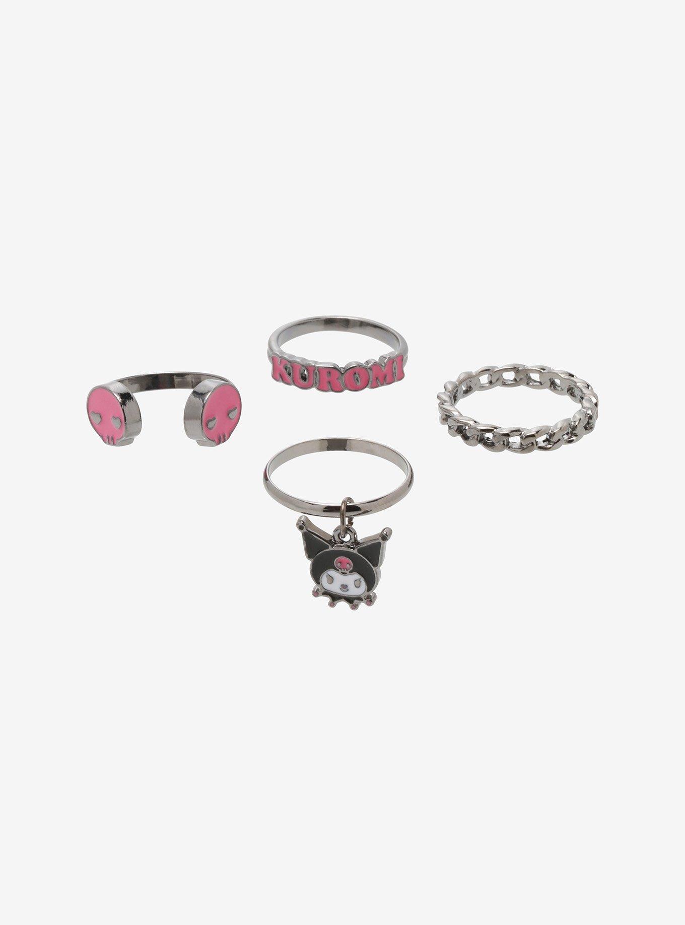 Kuromi Skull Chain Ring Set | Hot Topic