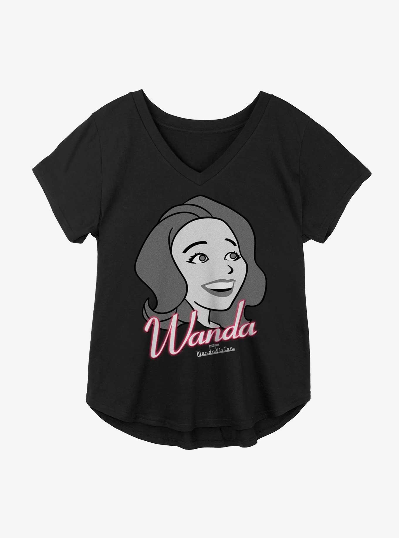 Marvel WandaVision Wanda Smiles Girls Plus Size T-Shirt - BLACK | Hot Topic