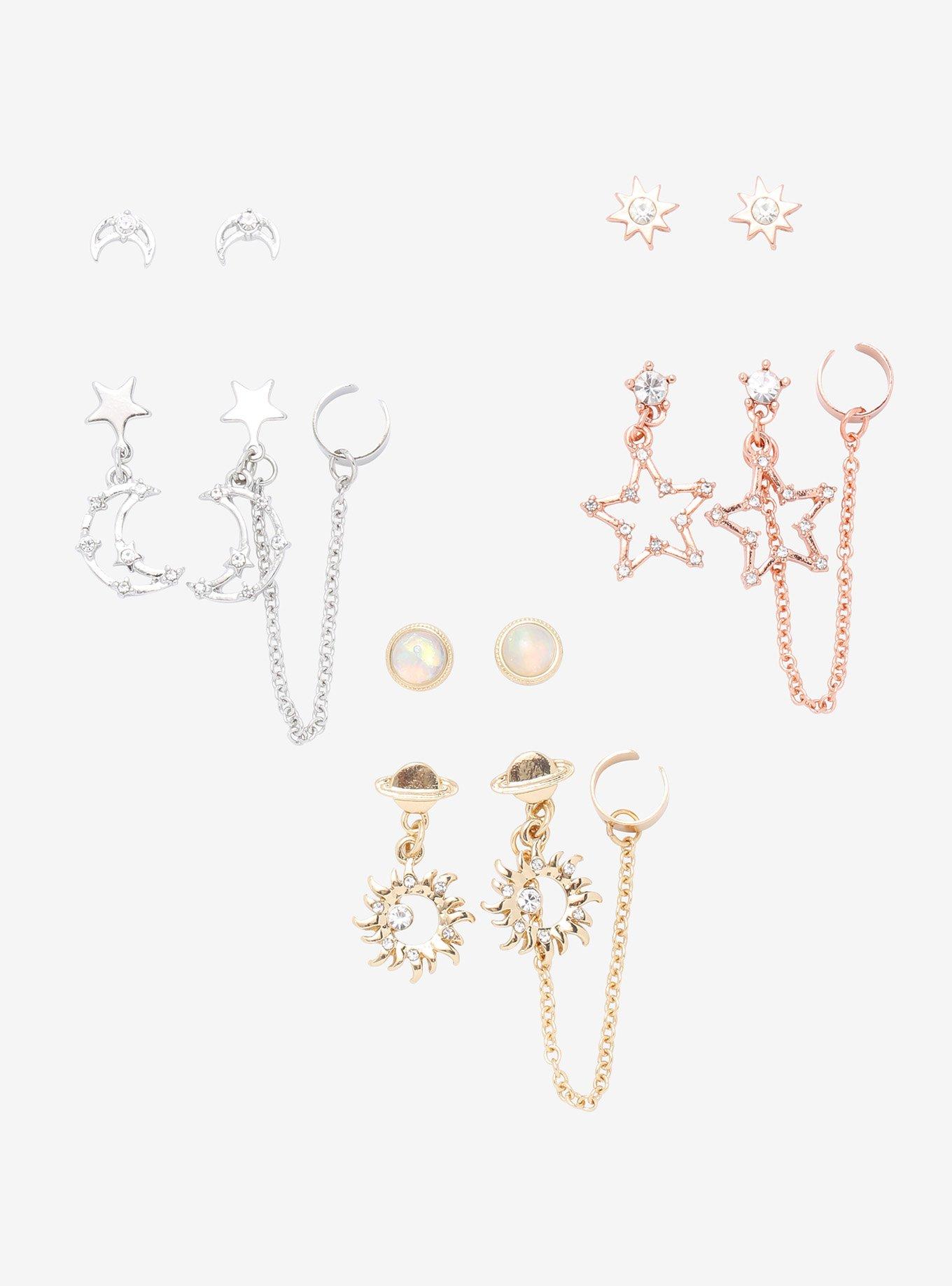 Sparkly Celestial Cuff Earring Set Hot Topic