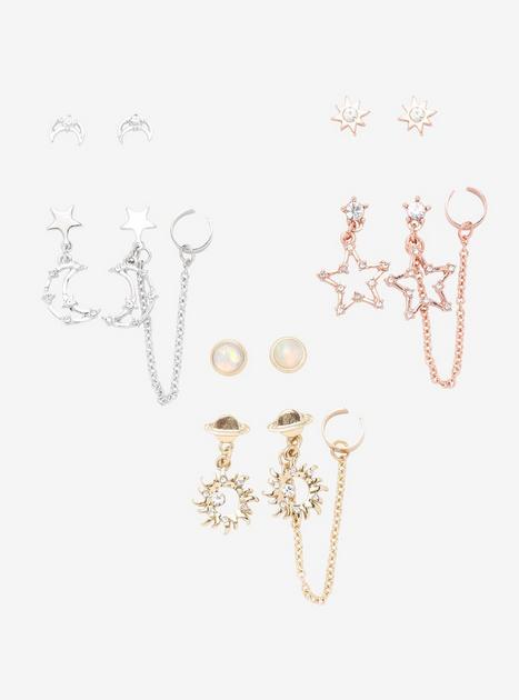 Sparkly Celestial Cuff Earring Set Hot Topic