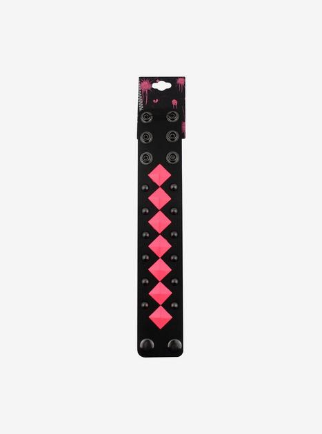 Pink & Black Multi Length Studded Wrist Cuff | Hot Topic
