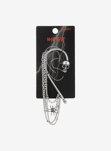 Layered Chain & Skull Ear Cuff | Hot Topic