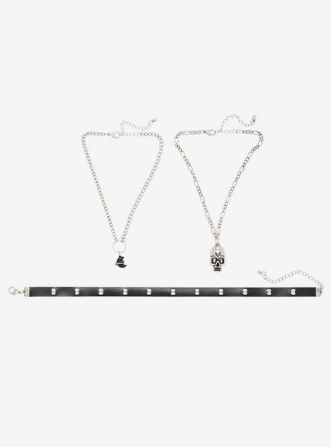 Skull & Spikes Choker Necklace Set | Hot Topic