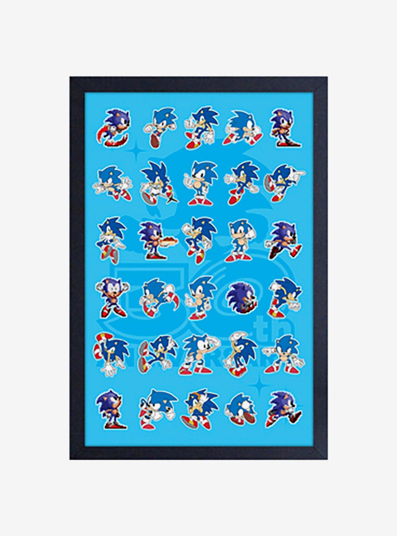 Sonic The Hedgehog 30Th Sonic Poses Through Framed Wood Wall Art | Hot ...