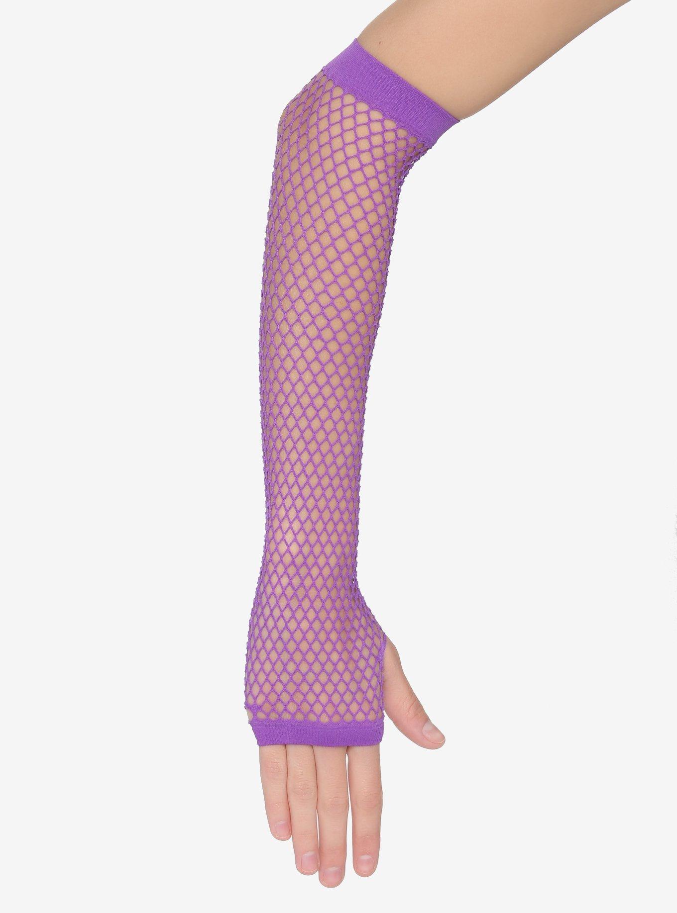 Purple Fishnet Arm Warmers | Hot Topic