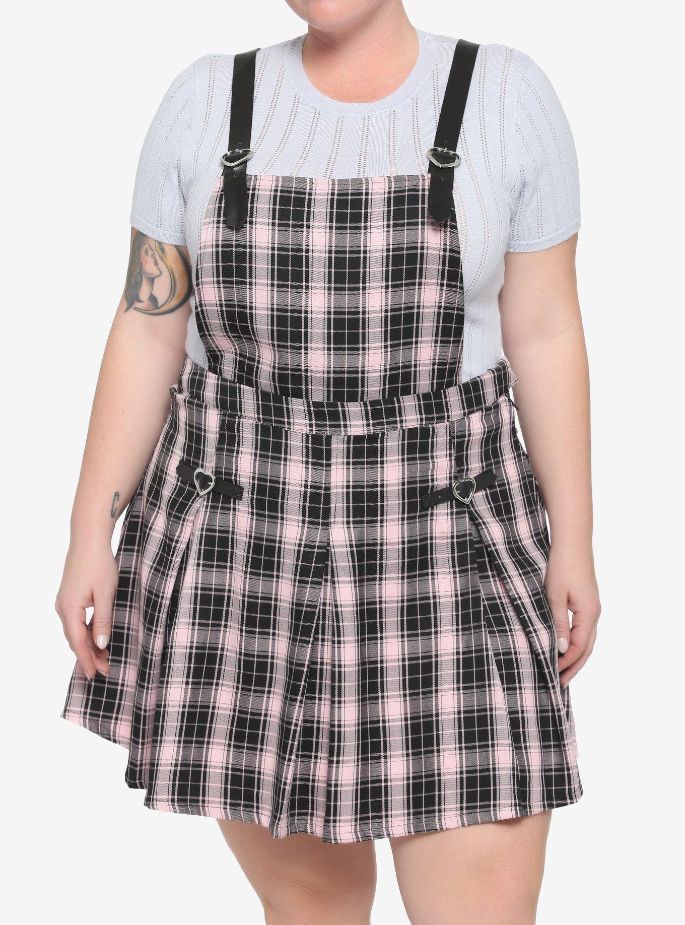 Pink And Black Plaid Pleated Skirtall Plus Size Hot Topic