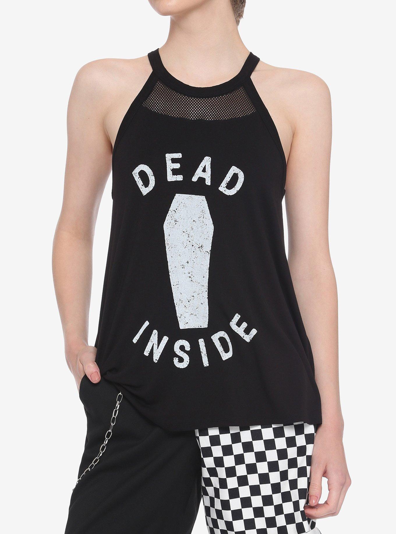 Dead Inside Coffin Mesh Girls High Neck Tank Top | Hot Topic