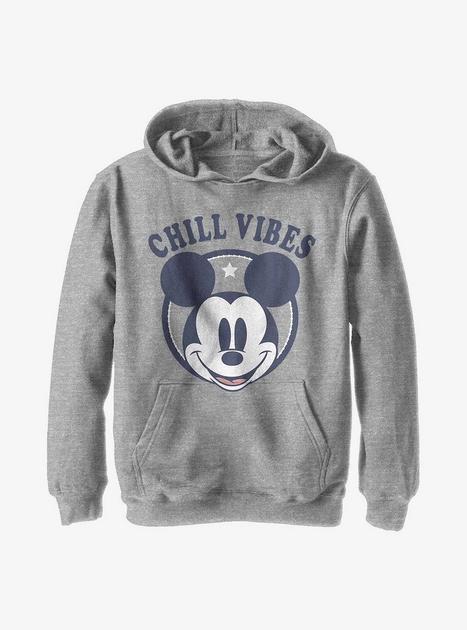 Disney Mickey Mouse Chill Vibes Youth Hoodie - GREY | BoxLunch