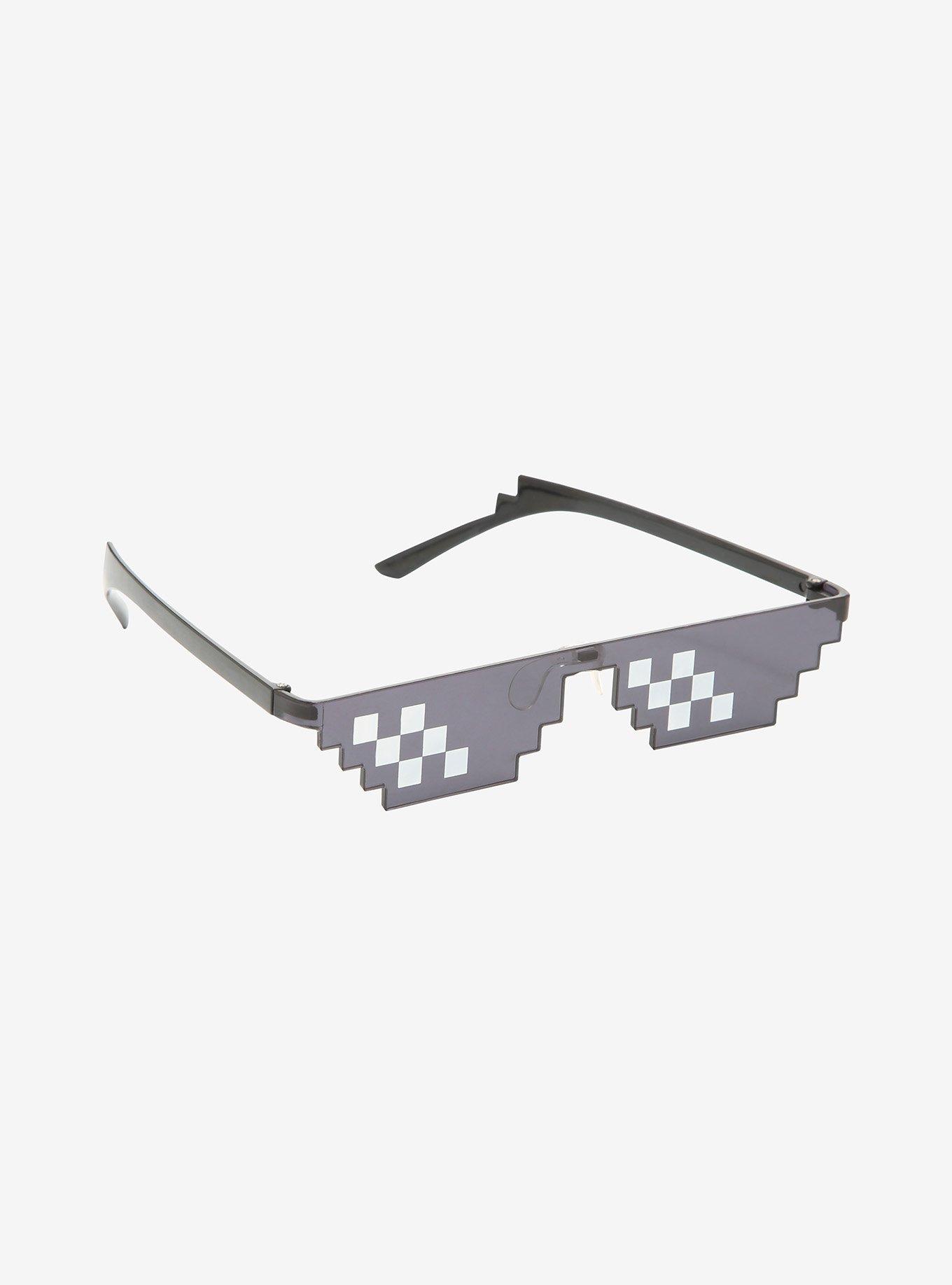 Black Pixel Frame Sunglasses Hot Topic