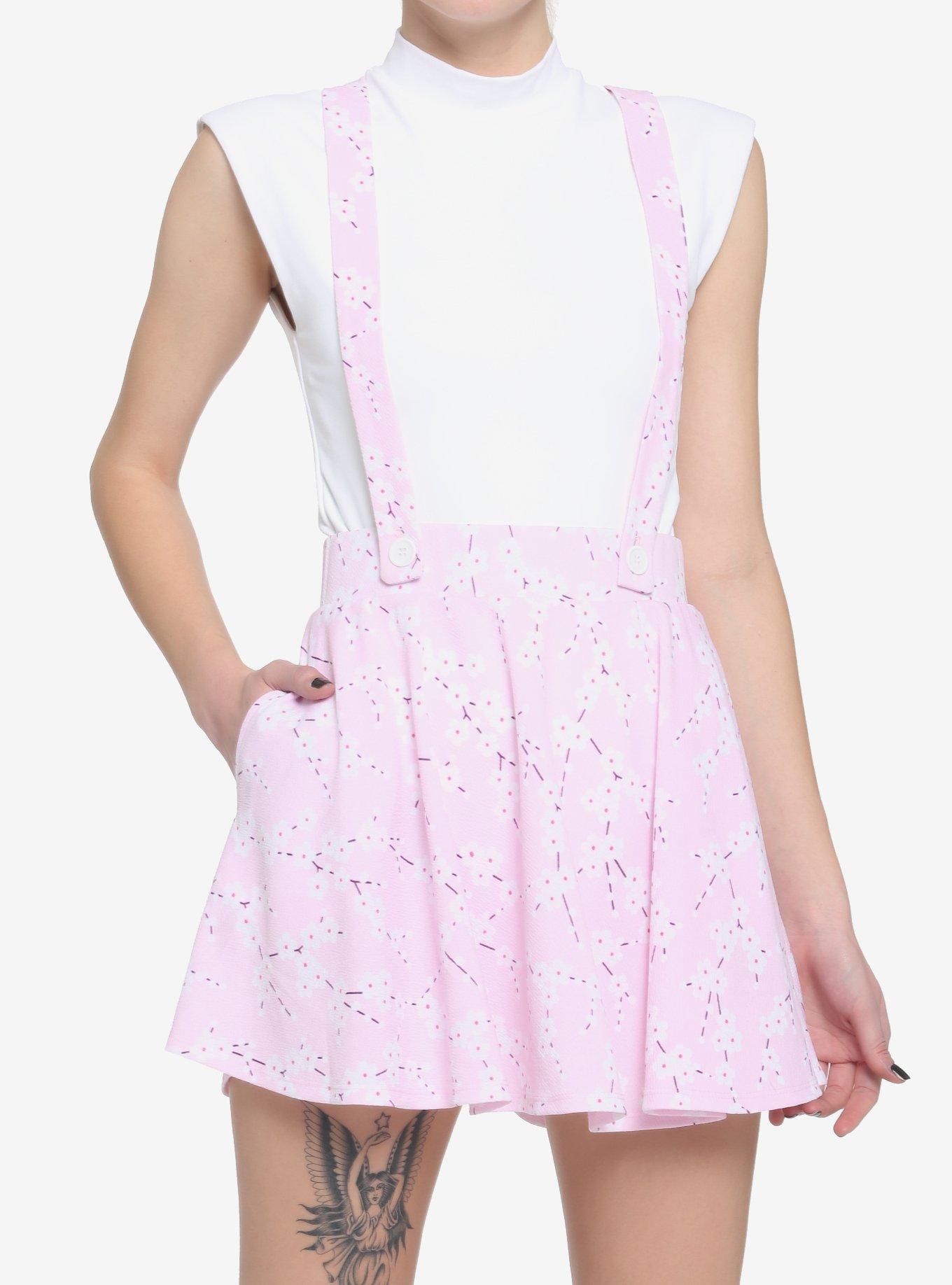 Pink Sakura Suspender Skirt Hot Topic