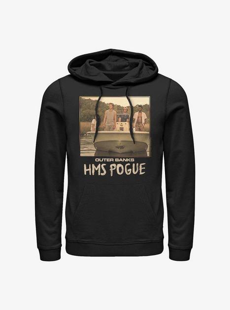 Outer Banks HMS Pogue Square Hoodie - BLACK | Hot Topic