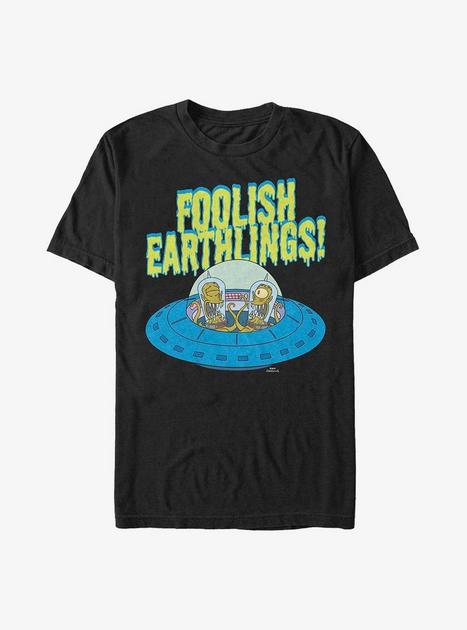 The Simpsons Foolish Earthlings T-Shirt - BLACK | BoxLunch
