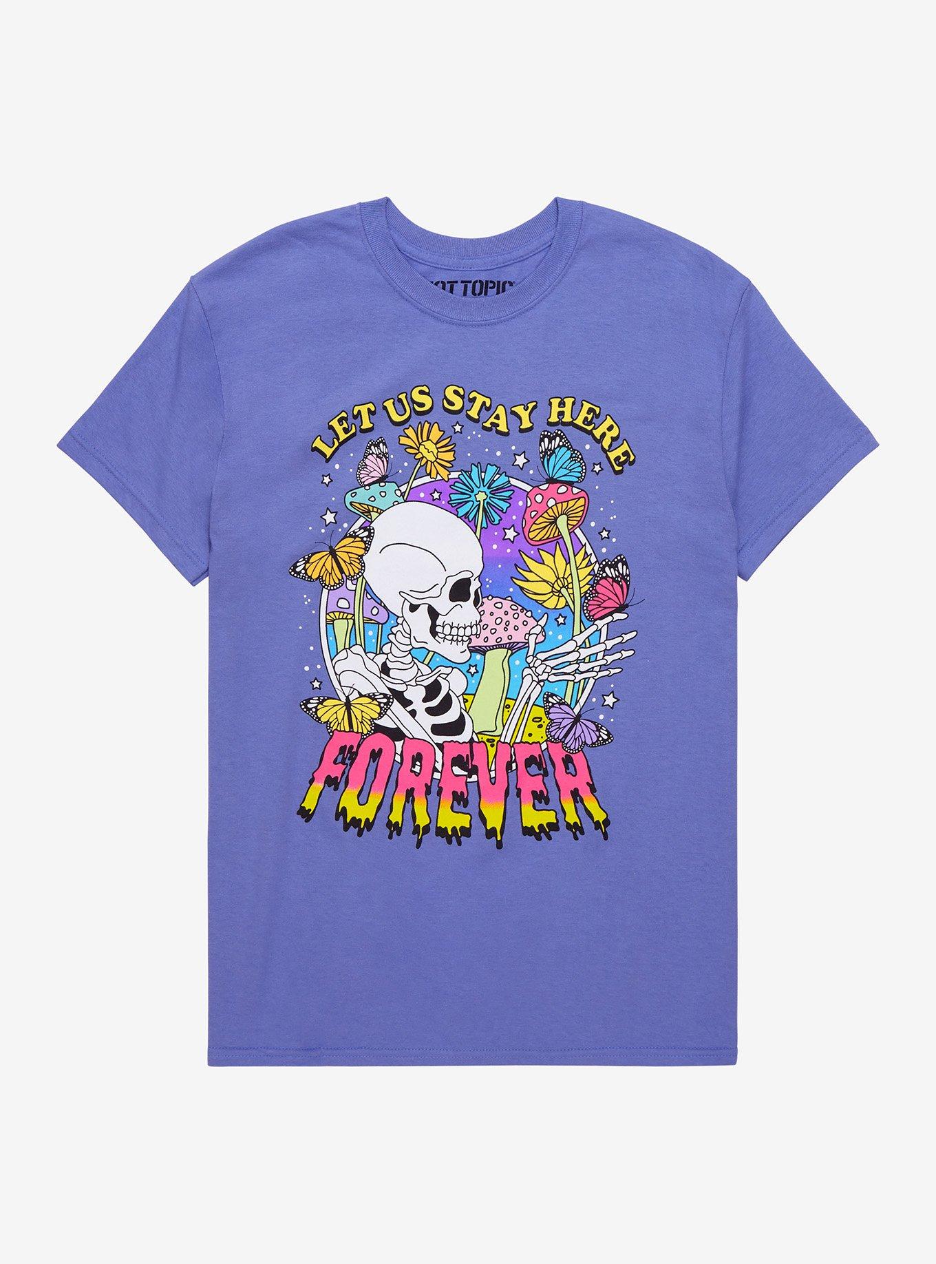 Skeleton & Mushroom Let Us Stay T-Shirt | Hot Topic