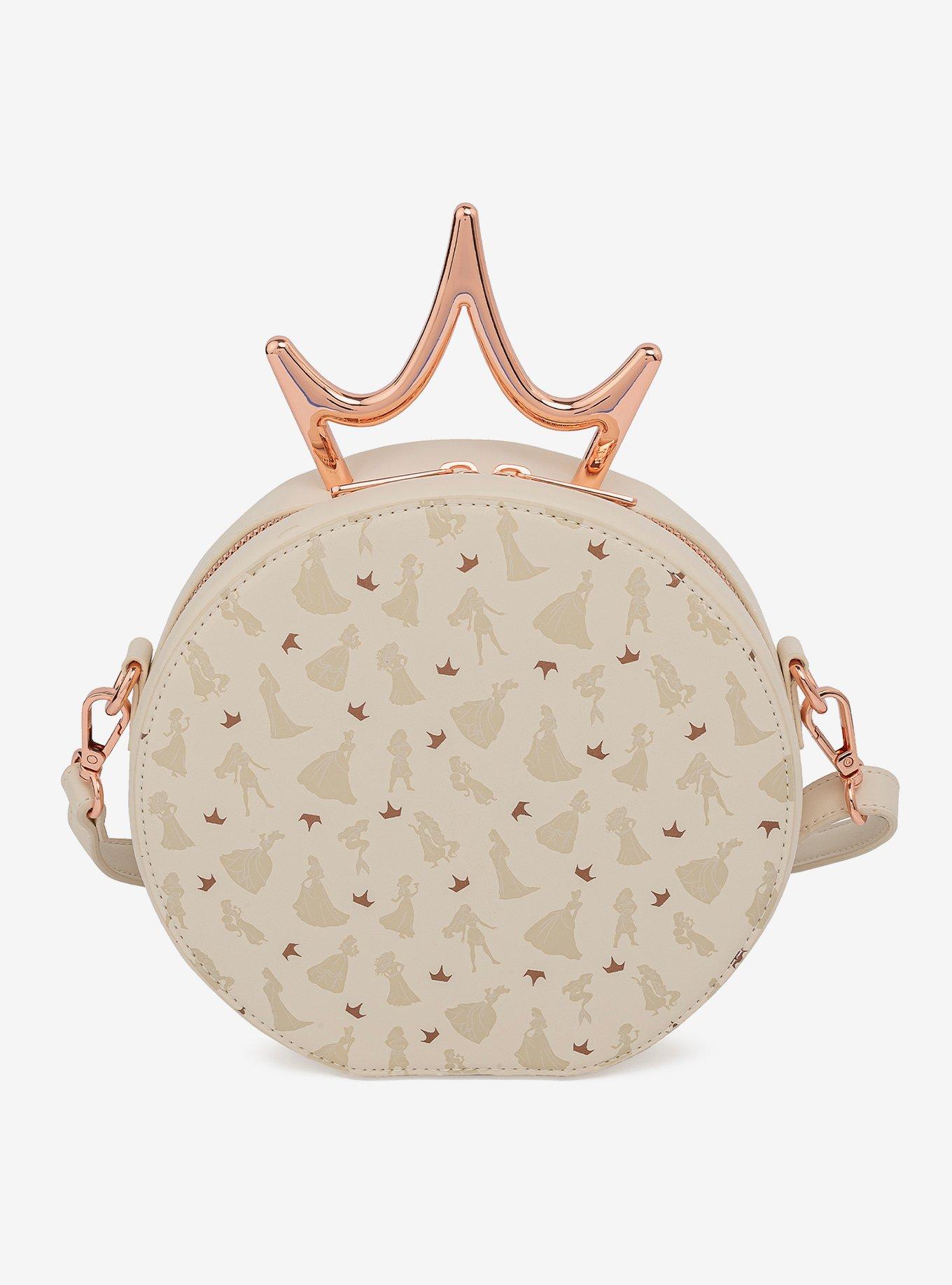 Loungefly Disney Princesses Crowns Allover Print Crossbody | BoxLunch