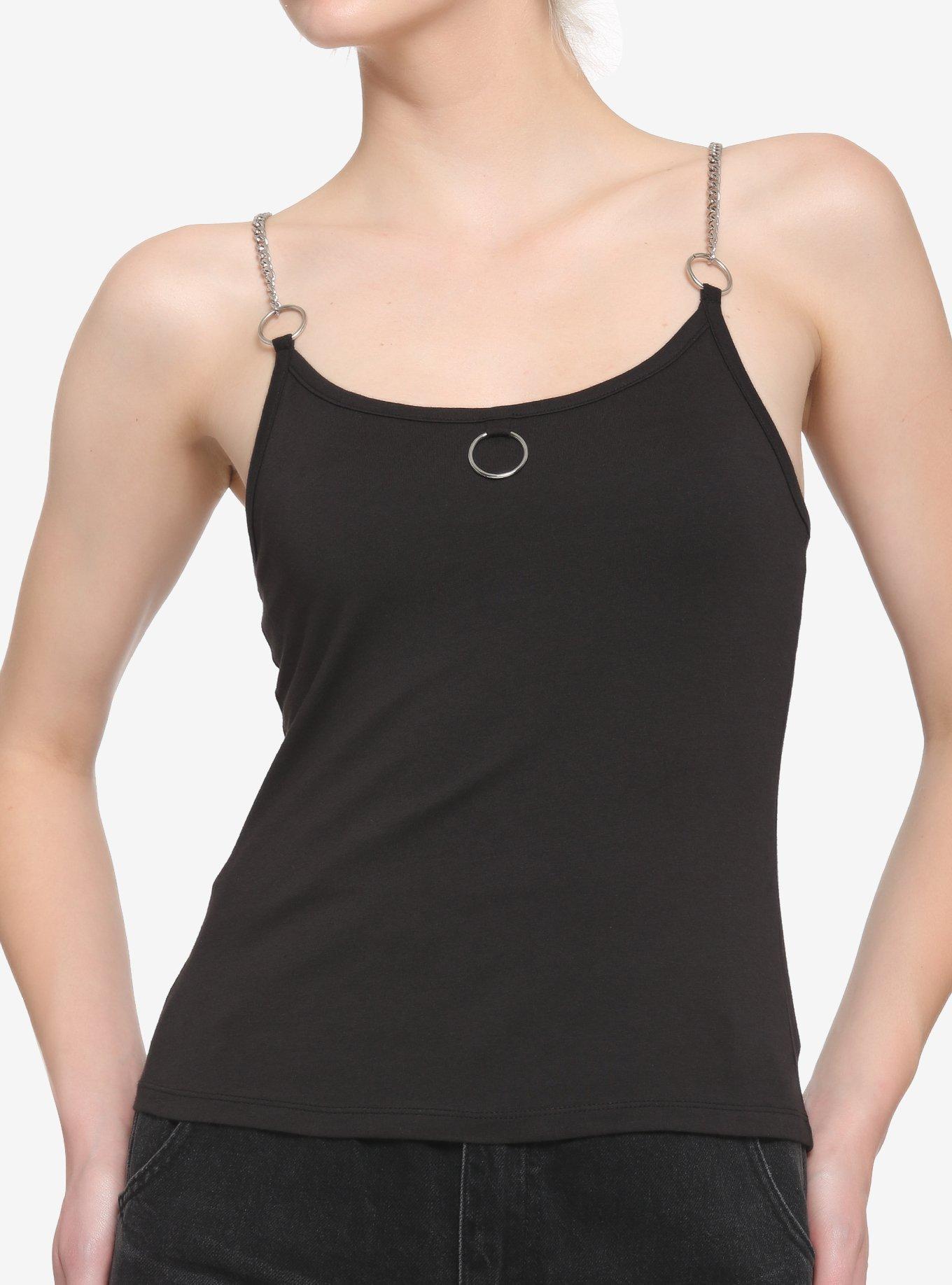 Black O-Ring Chain Strap Girls Cami | Hot Topic