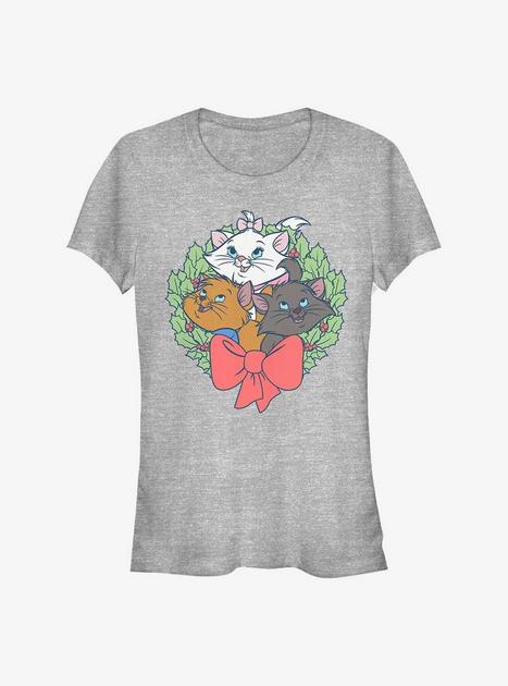 Disney The Aristocats Kitten Wreath Girls T Shirt Grey Hot Topic