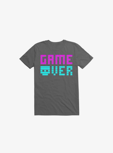 Game Over Skull Asphalt Grey T-Shirt - GREY | Hot Topic