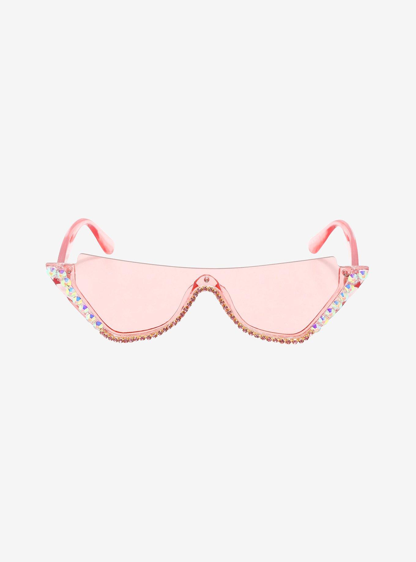 Pink Rhinestone Cat Eye Sunglasses | Hot Topic