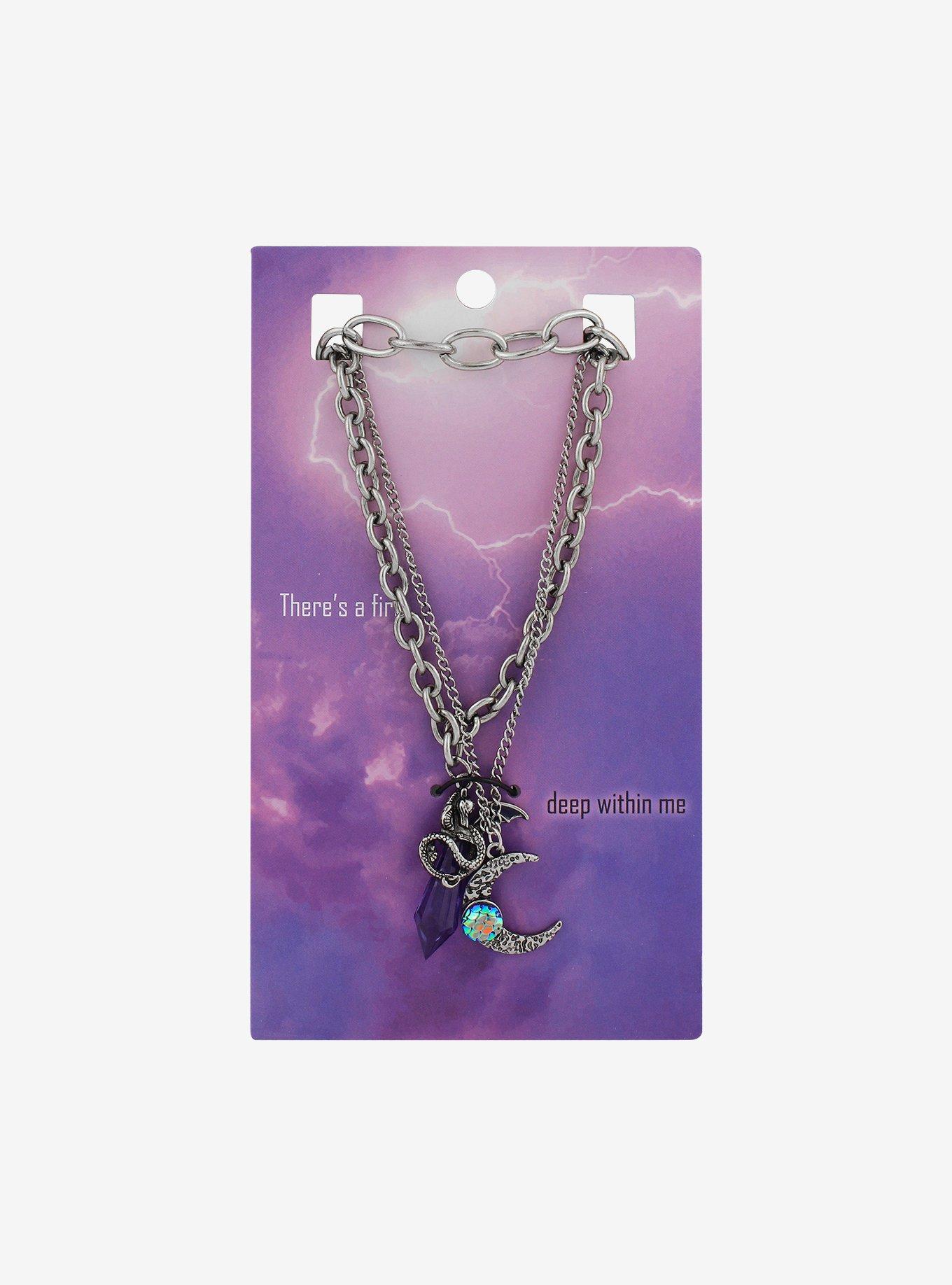 Dragon Crystal Moon Necklace Set | Hot Topic
