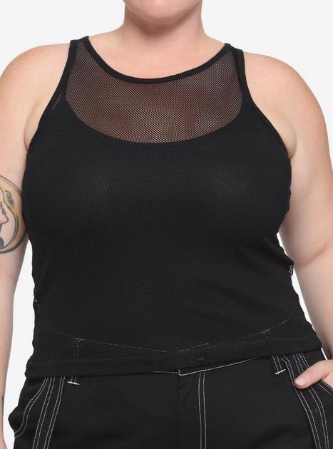 Black Fishnet Girls Tank Top Plus Size | Hot Topic