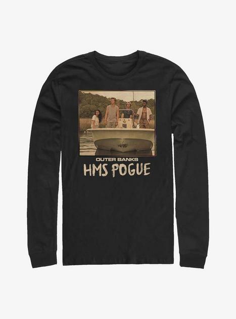 Outer Banks HMS Pogue Boat Long-Sleeve T-Shirt - BLACK | BoxLunch
