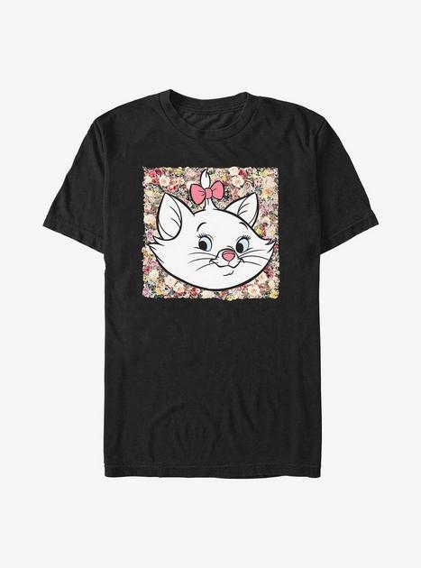 Disney The Aristocats Floral Marie T-Shirt - BLACK | BoxLunch