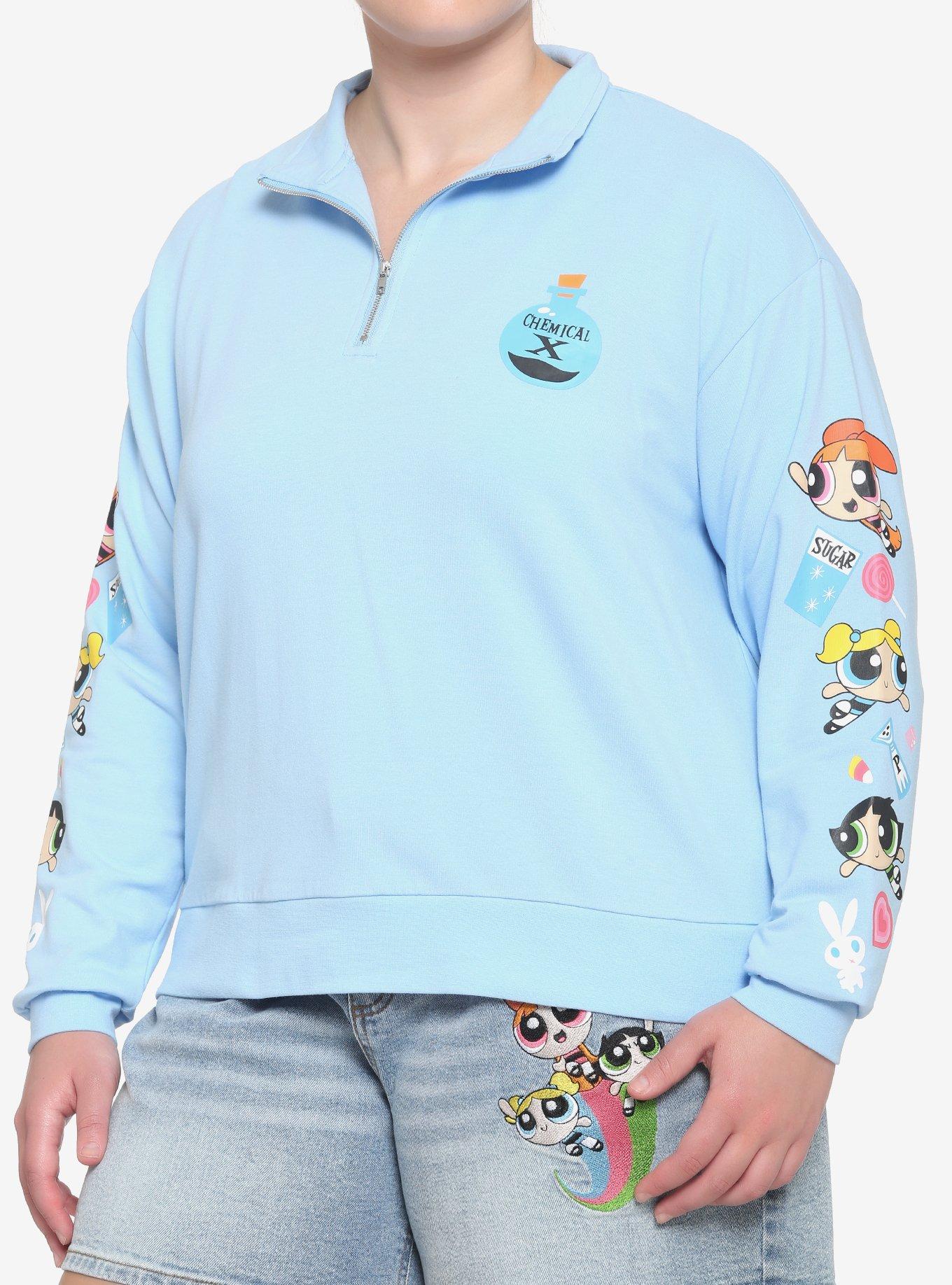 The Powerpuff Girls Half-Zipper Girls Sweatshirt Plus Size | Hot Topic