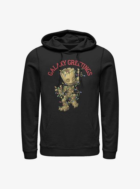 Marvel Galaxy Greetings Baby Groot Hoodie - BLACK | Hot Topic