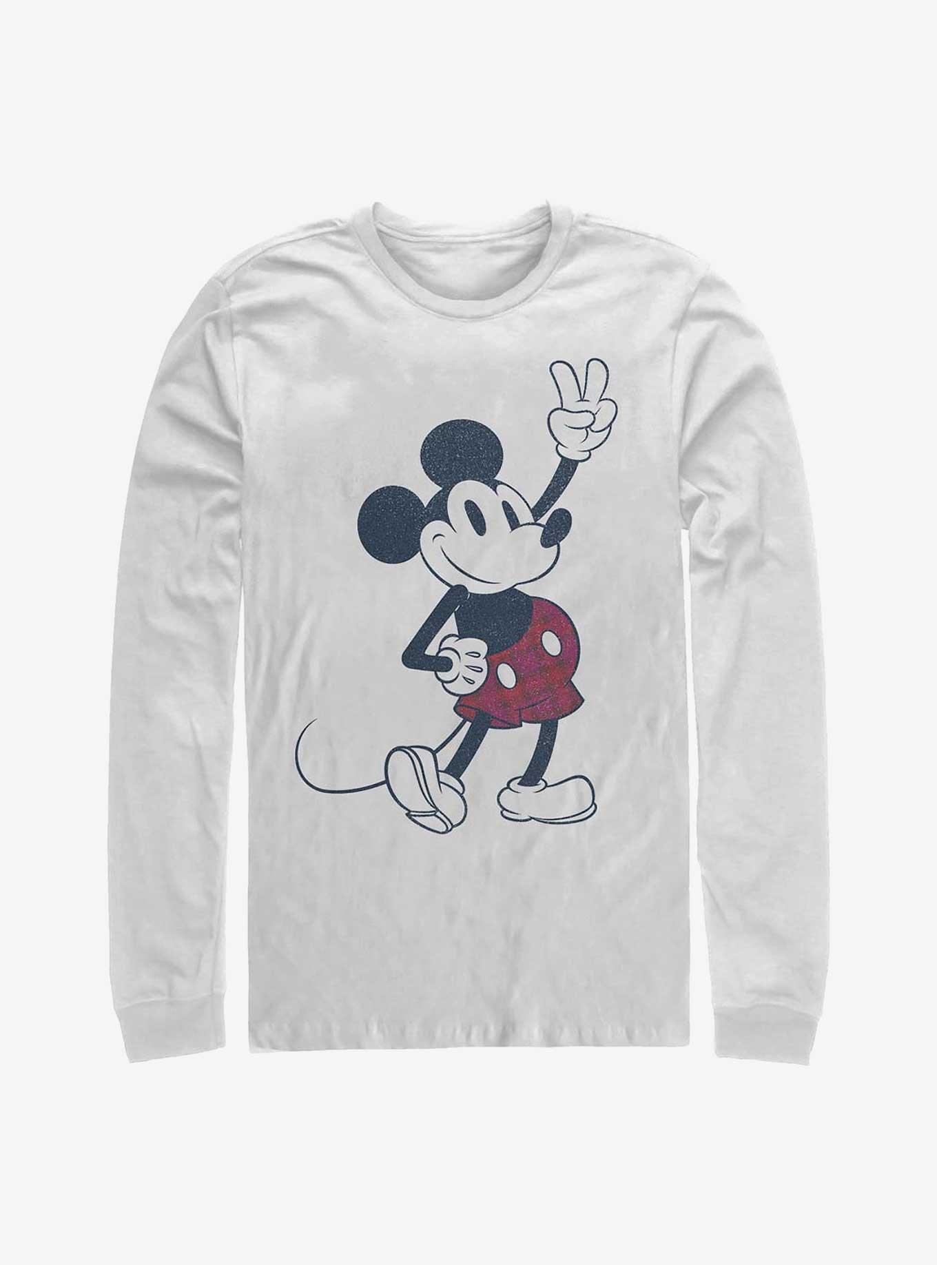 Disney Mickey Mouse Plaid Mickey Long-Sleeve T-Shirt - WHITE | Hot Topic