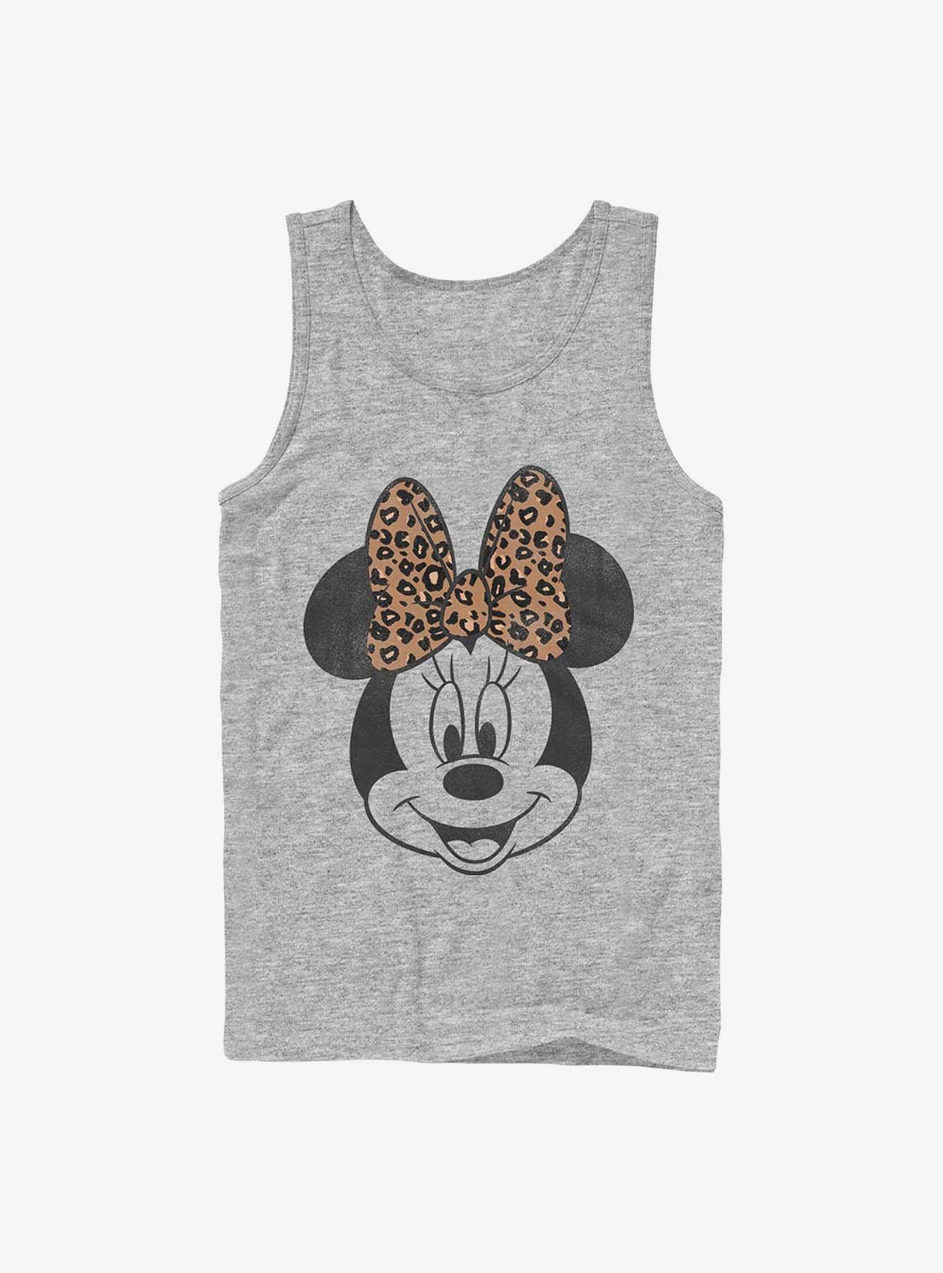 Disney Minnie Mouse Modern Minnie Face Leopard Tank - GREY | Hot Topic
