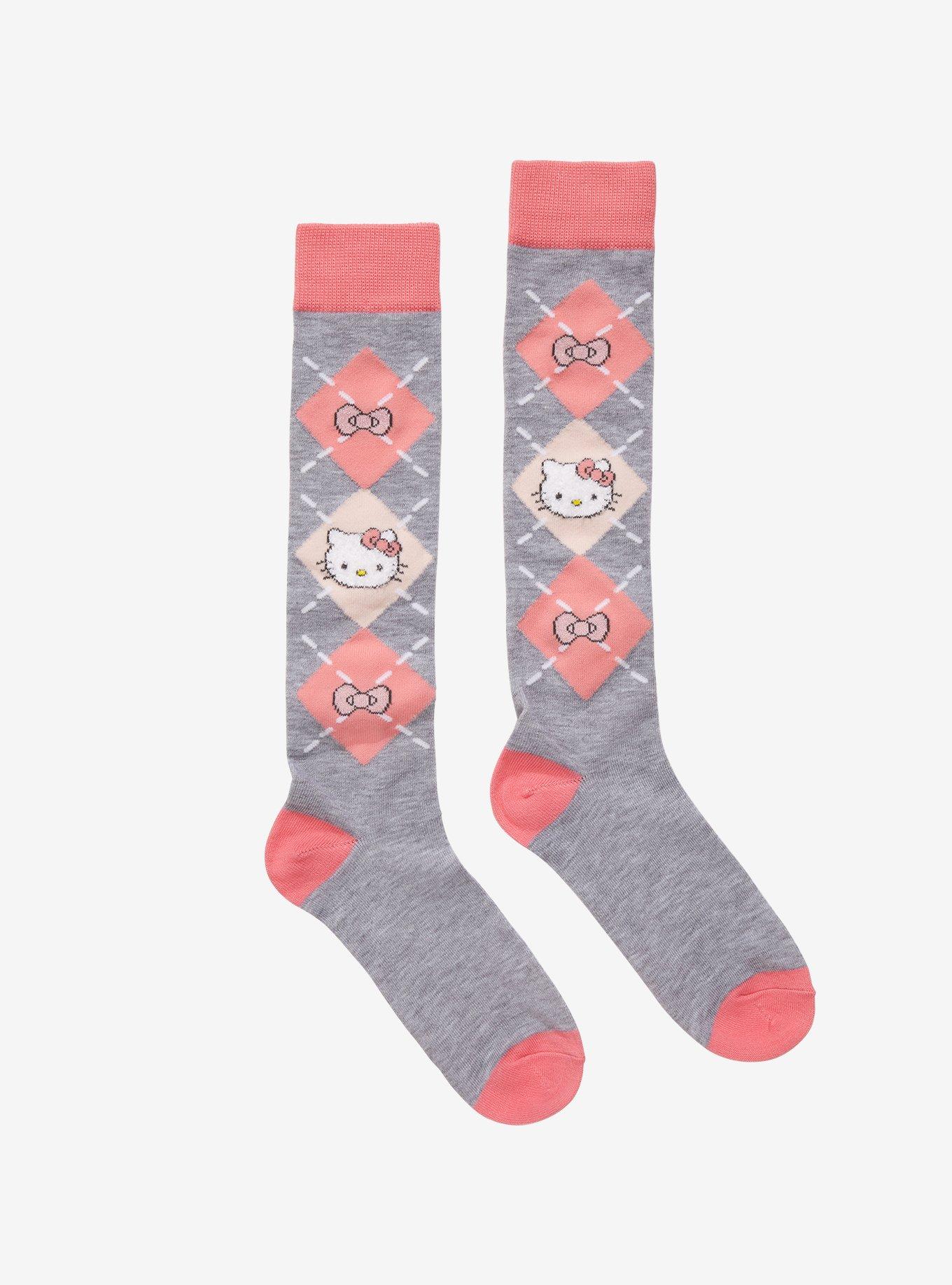 Hello Kitty Argyle Knee-High Socks | Hot Topic