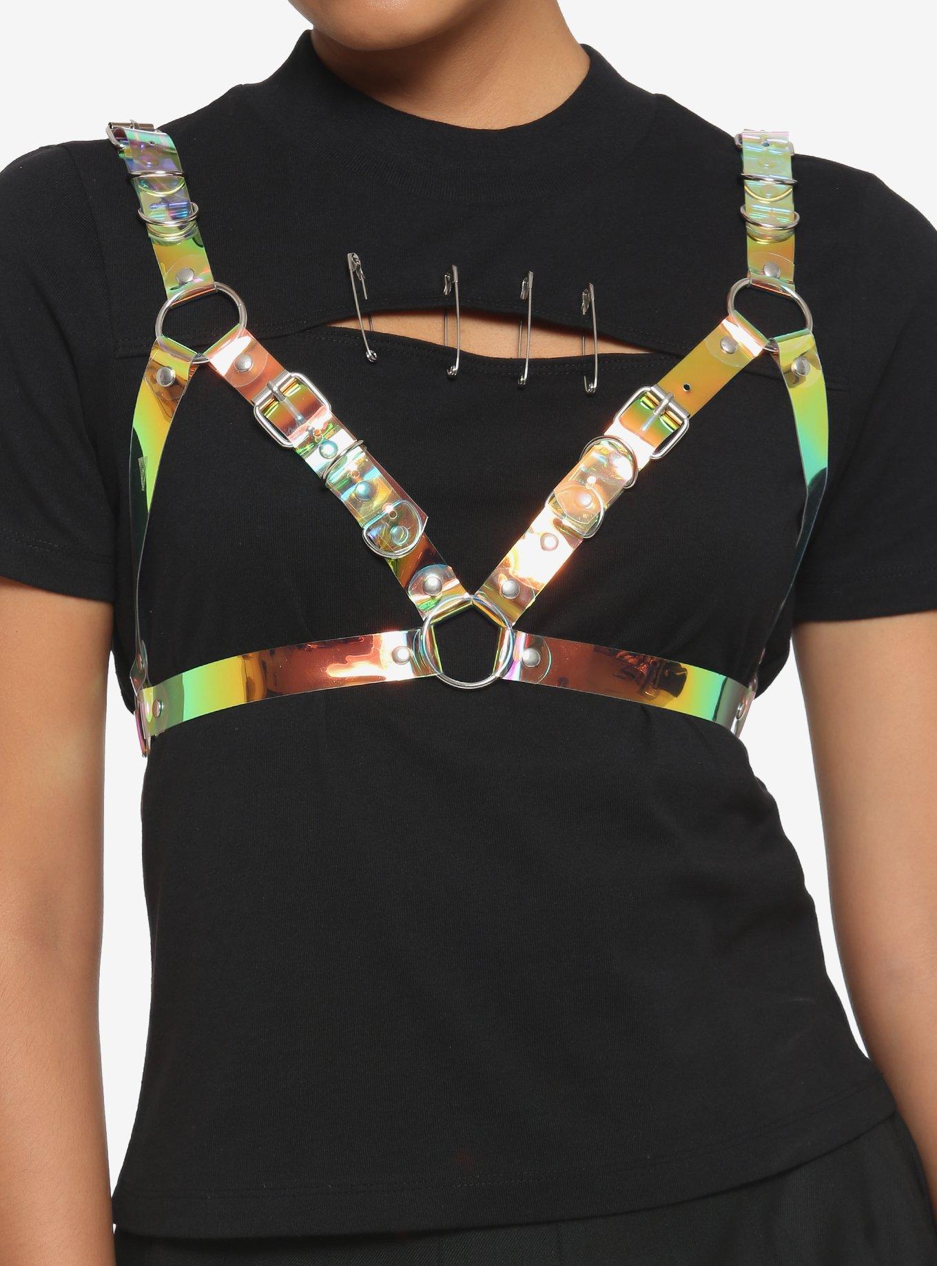 Holographic Strappy Harness | Hot Topic