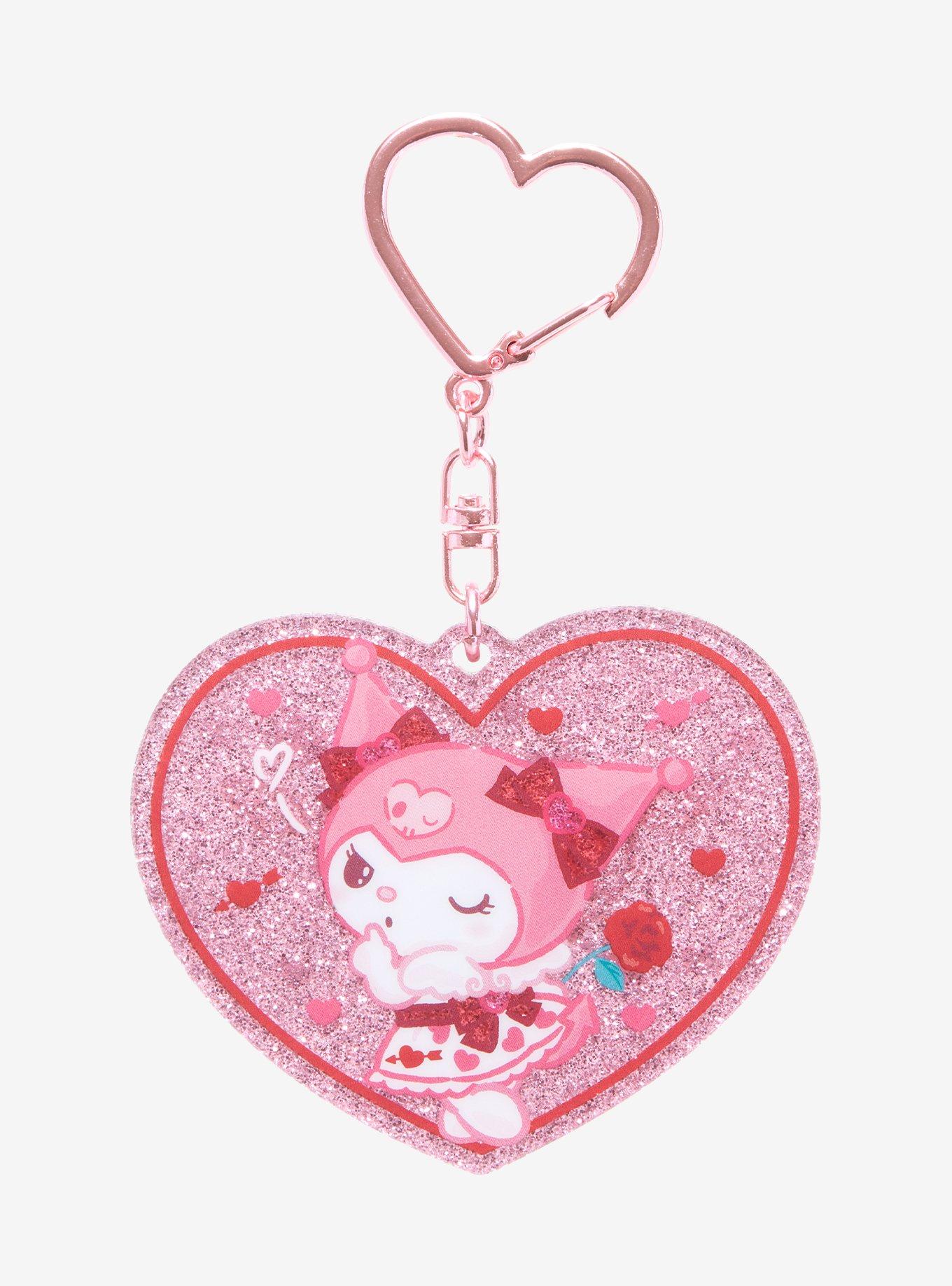 Kuromi Glitter Heart Cupid Acrylic Key Chain | Hot Topic