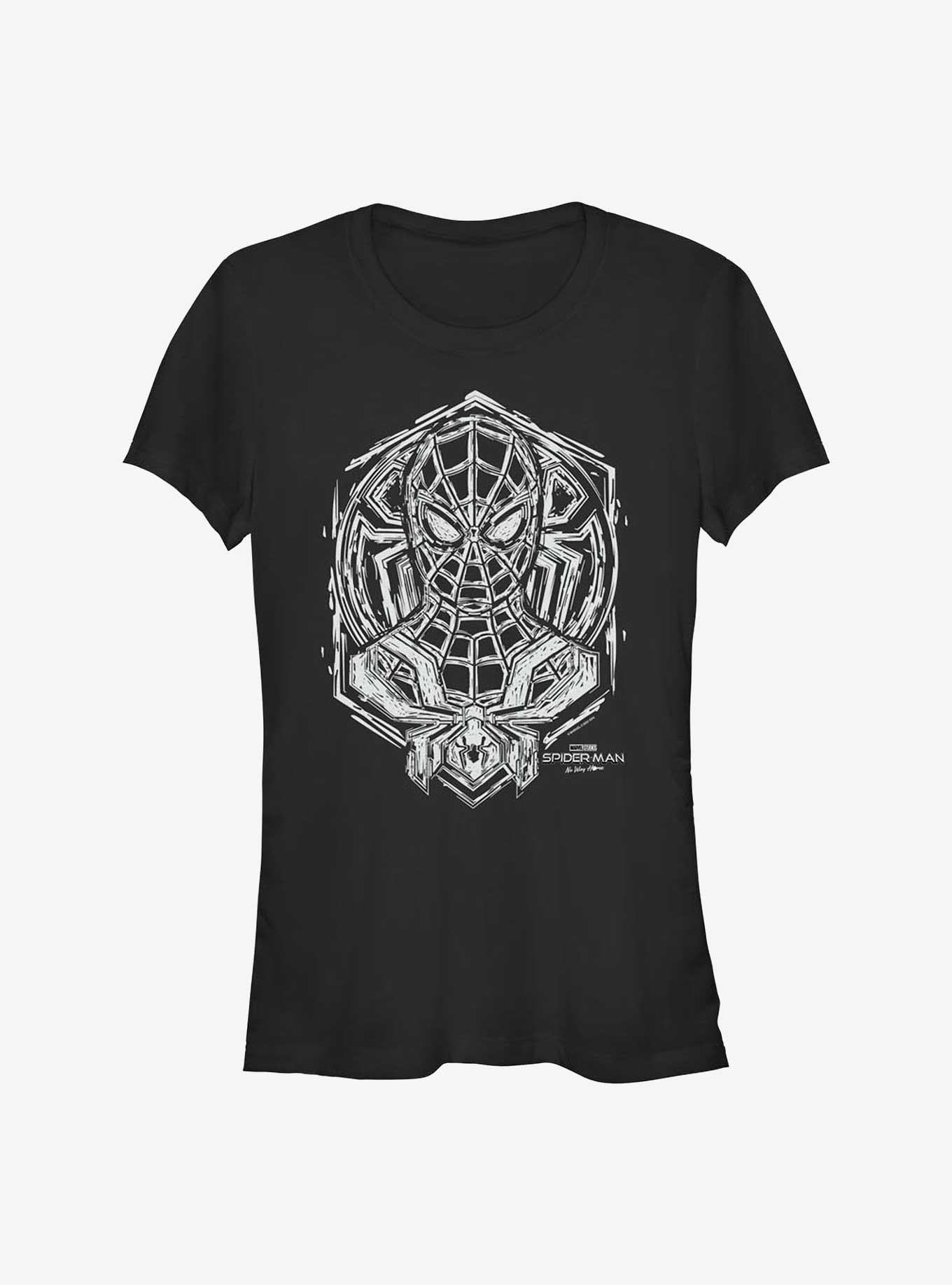 Marvel Spider Man No Way Home Spider Lines Girls T Shirt Black Hot