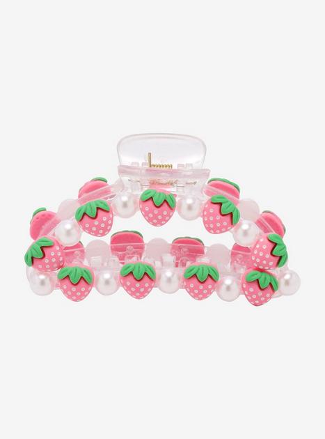 Pink Strawberry Pearl Large Hair Clip | Hot Topic