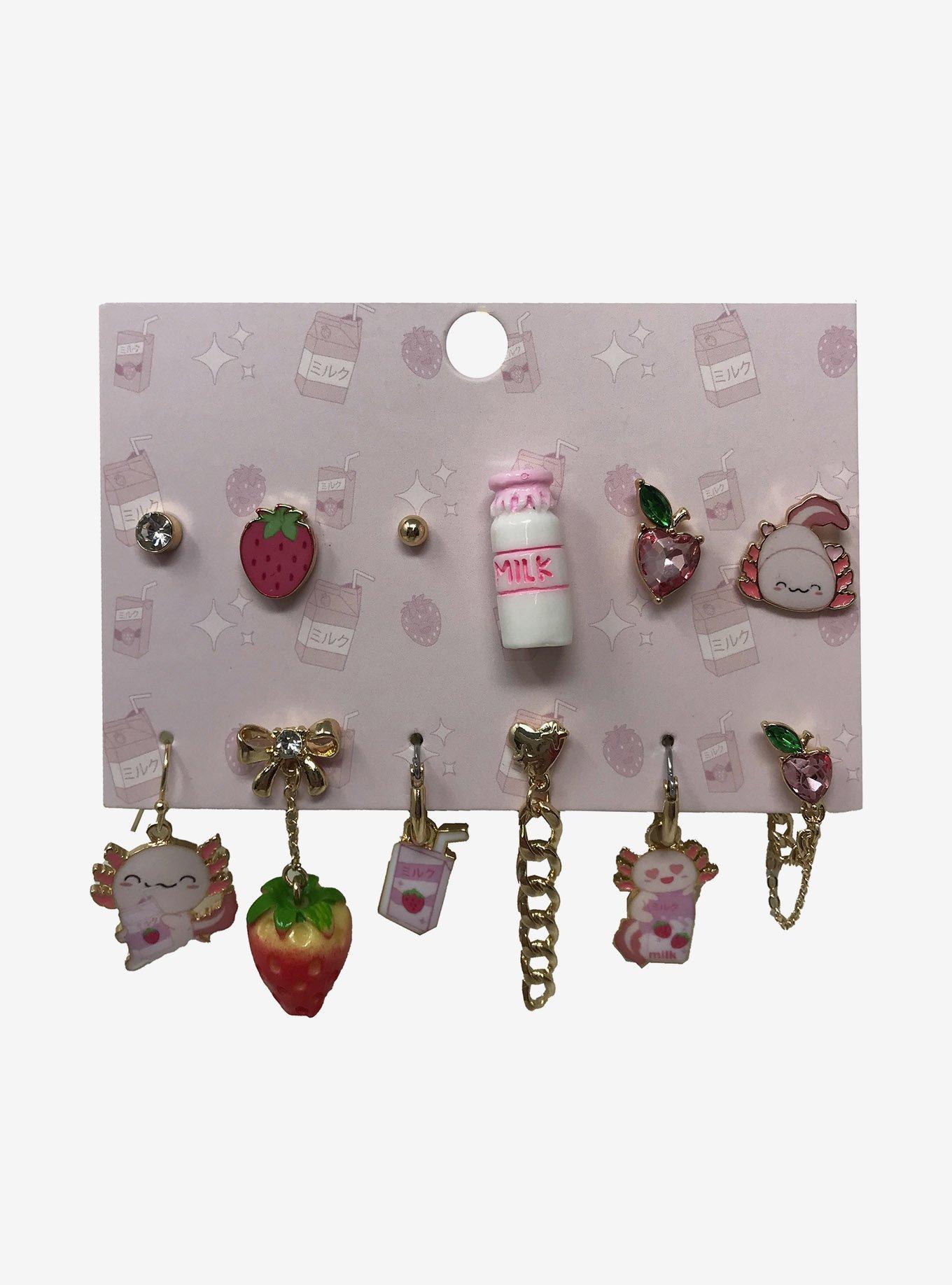 Axolotl Strawberry Mismatch Earring Set | Hot Topic