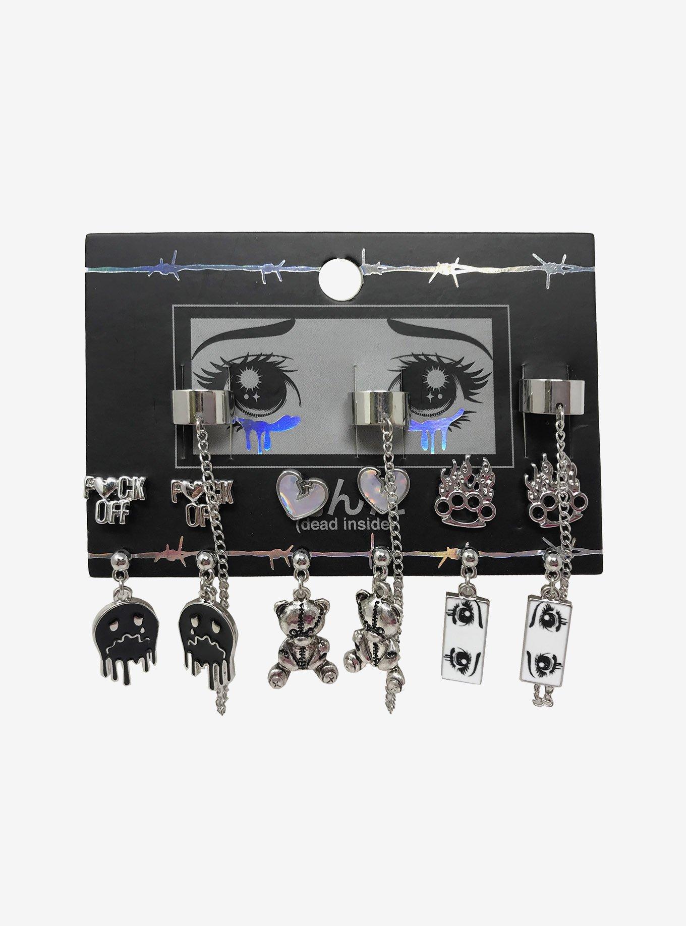 Bad Teddy Bear Cuff Earring Set | Hot Topic