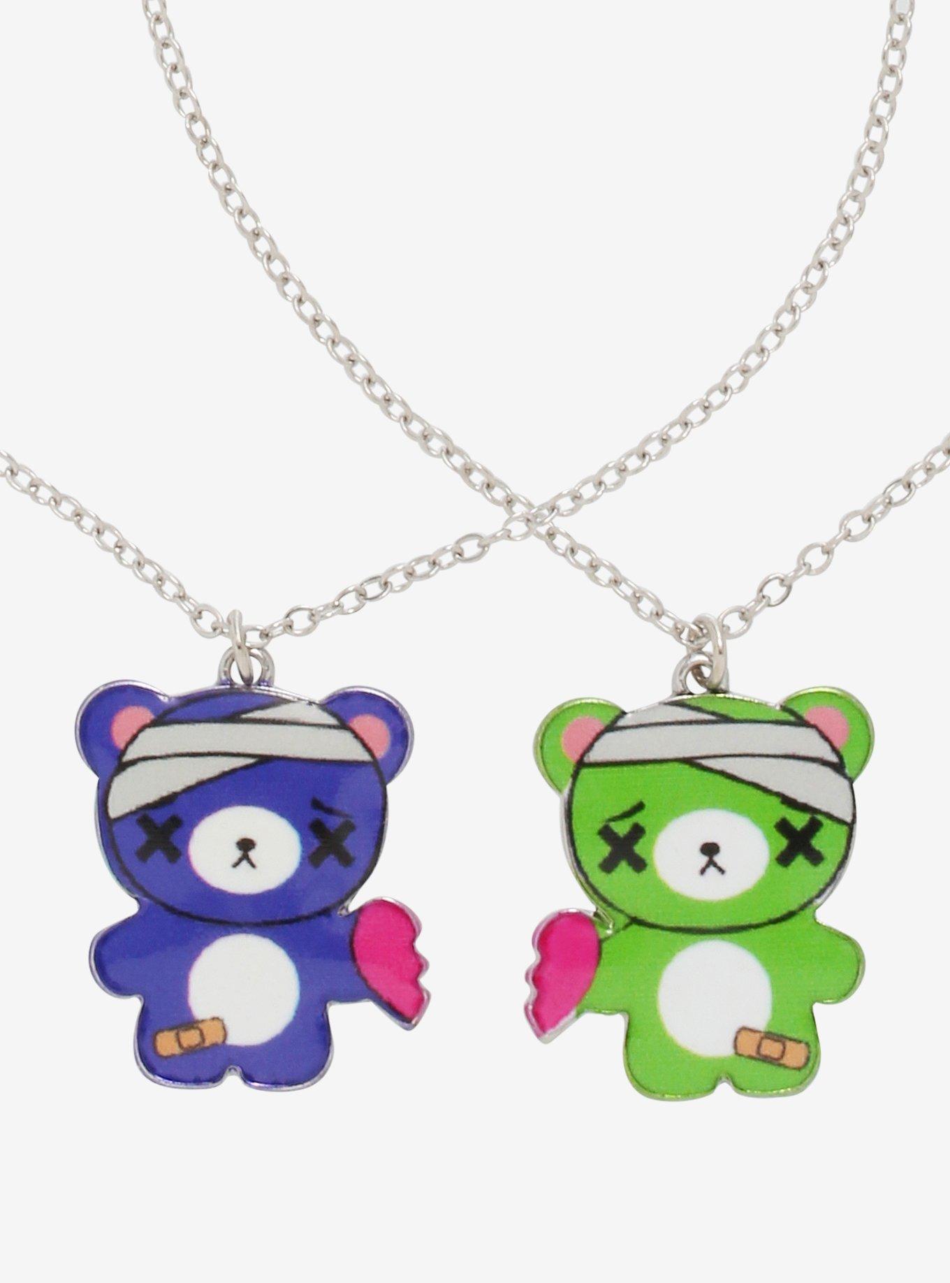Bandaged Teddy Best Friend Necklace Set | Hot Topic