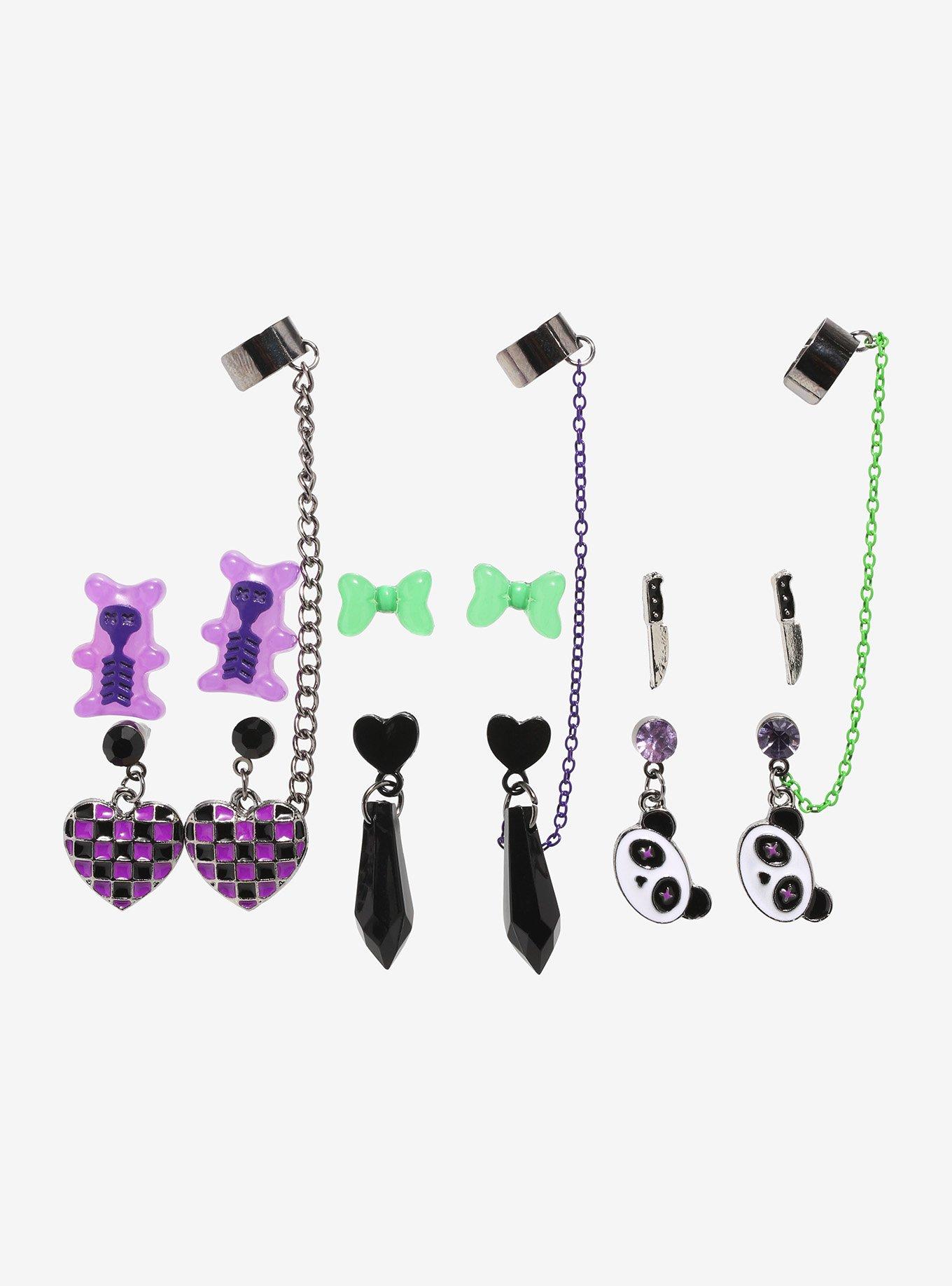 Panda Heart Weapon Cuff Earring Set | Hot Topic
