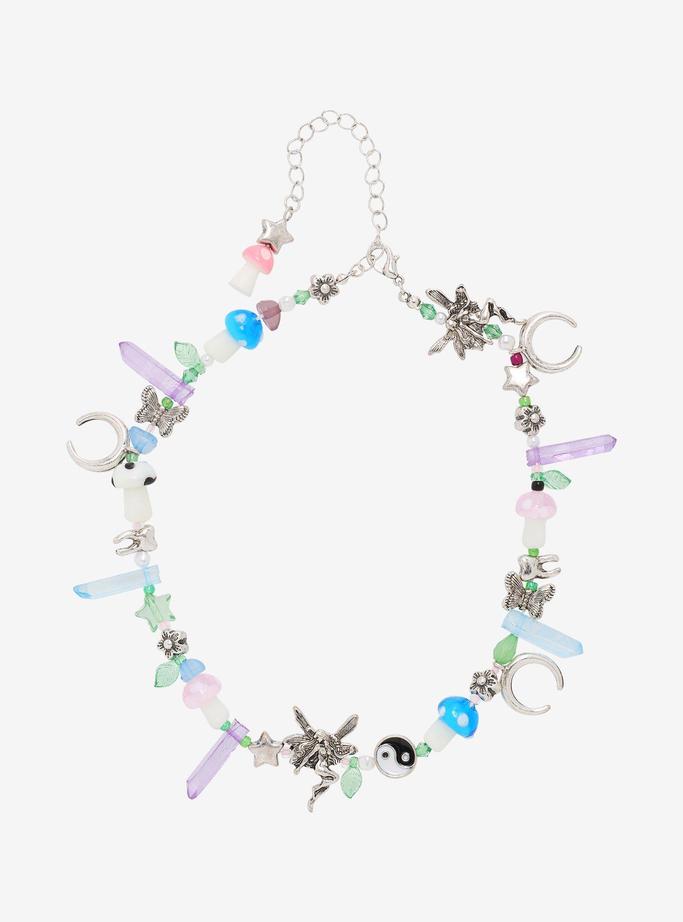 Fairy Crystal Statement Charms Beaded Choker | Hot Topic