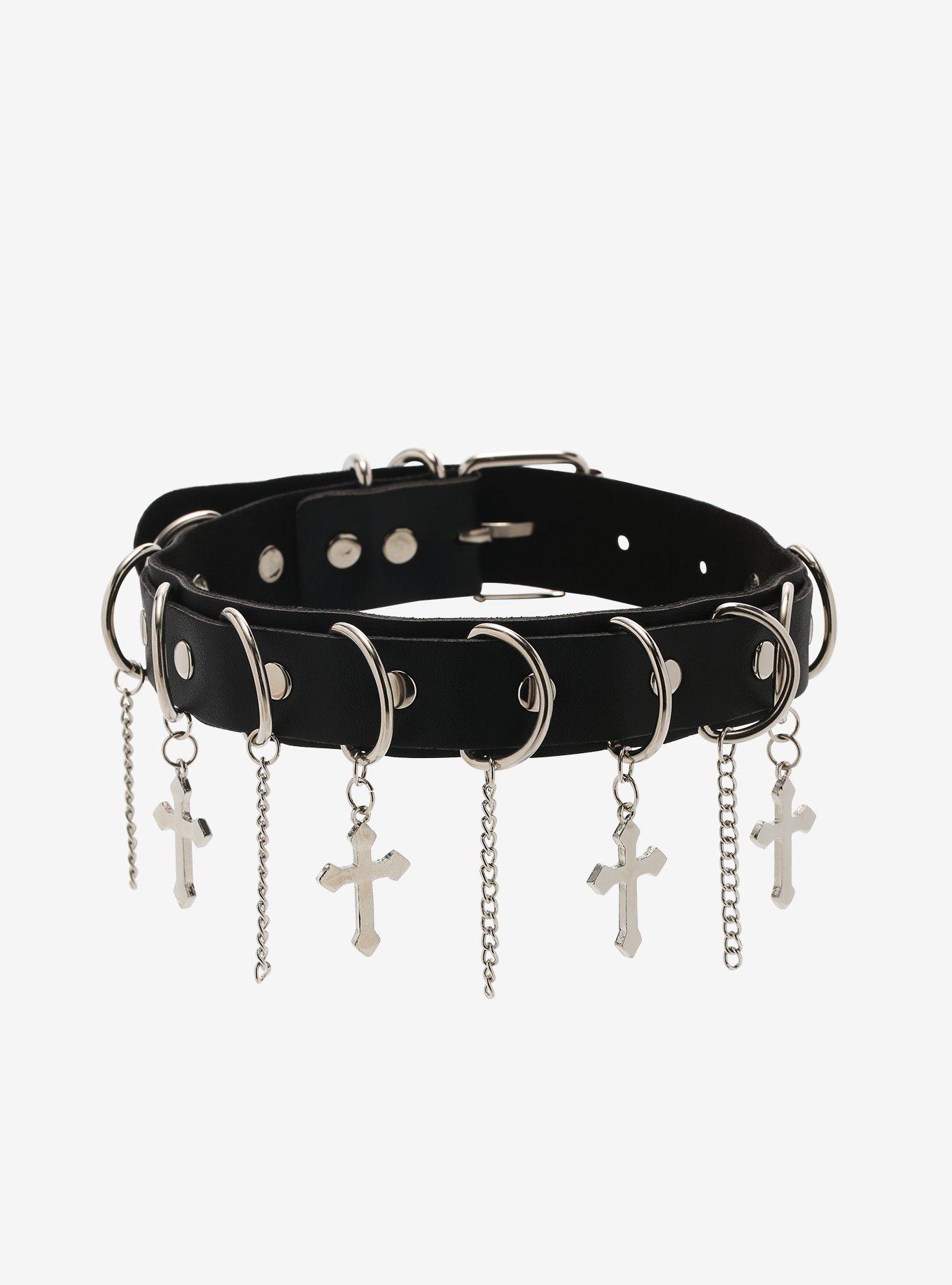 Cross Chains D-Ring Choker | Hot Topic