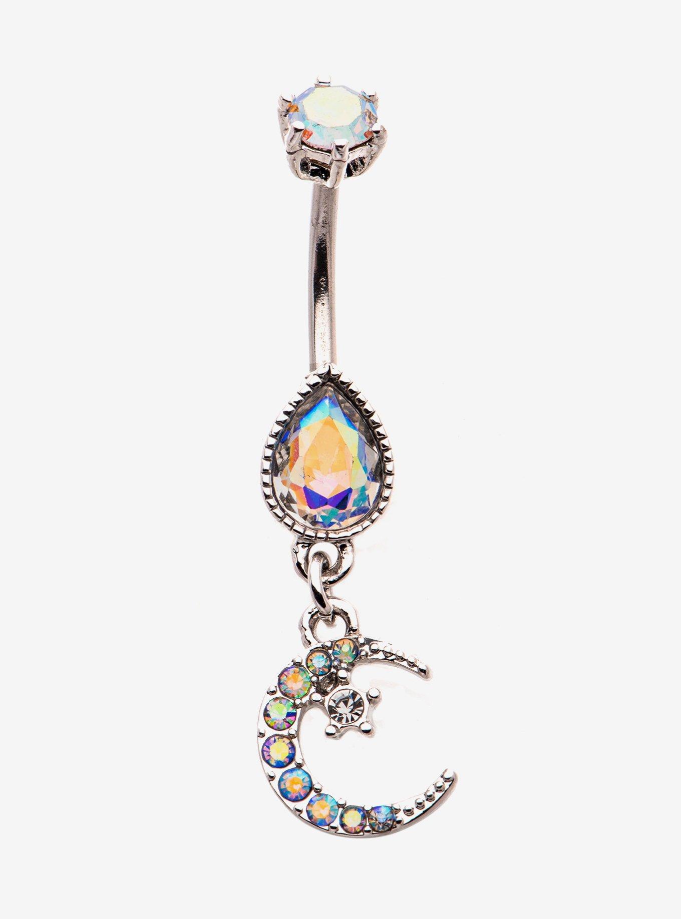 14G Steel Bling Moon Navel Barbell | Hot Topic
