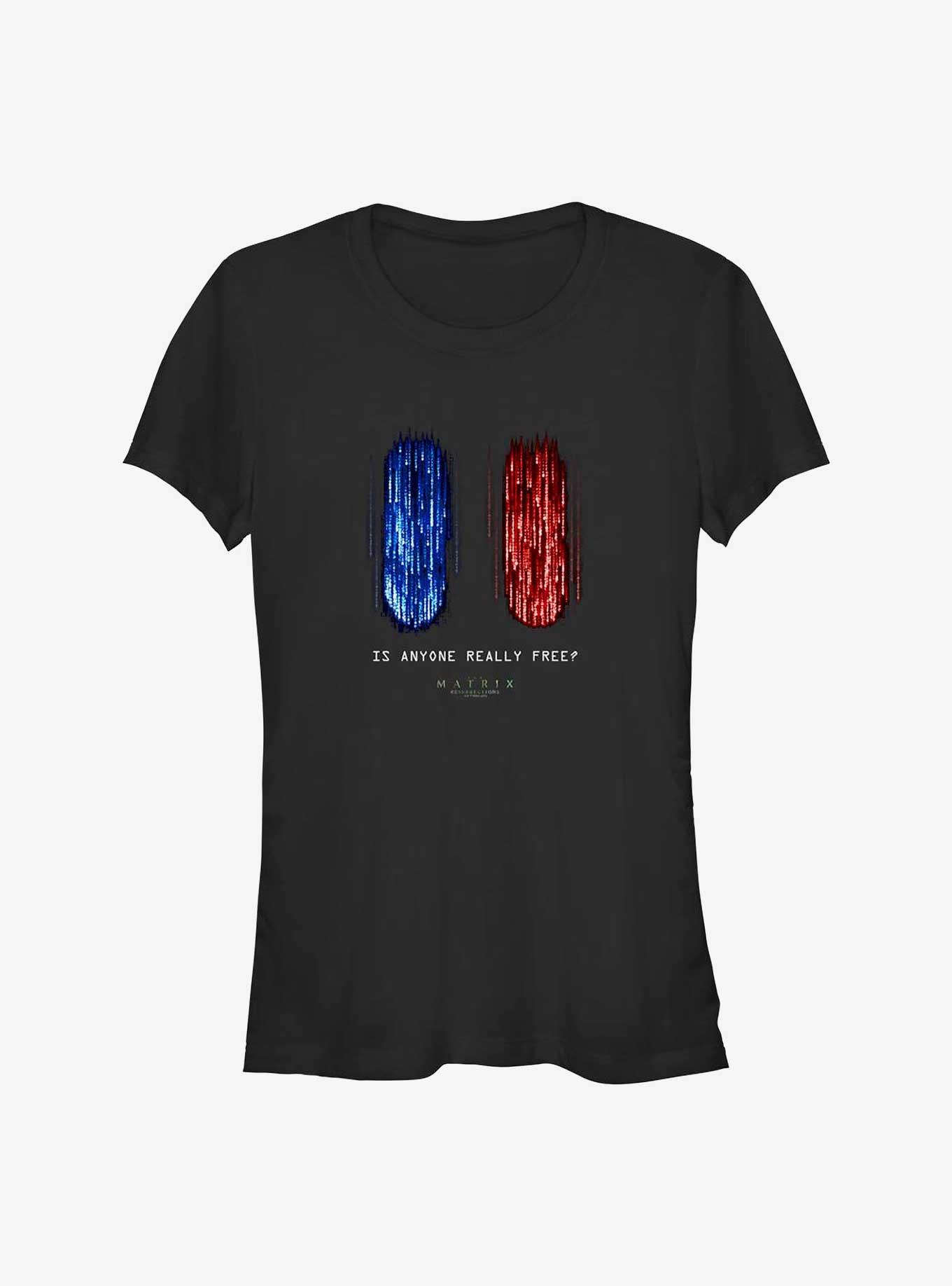 The Matrix Red Vs Blue Pill Girls T-Shirt - BLACK | Hot Topic