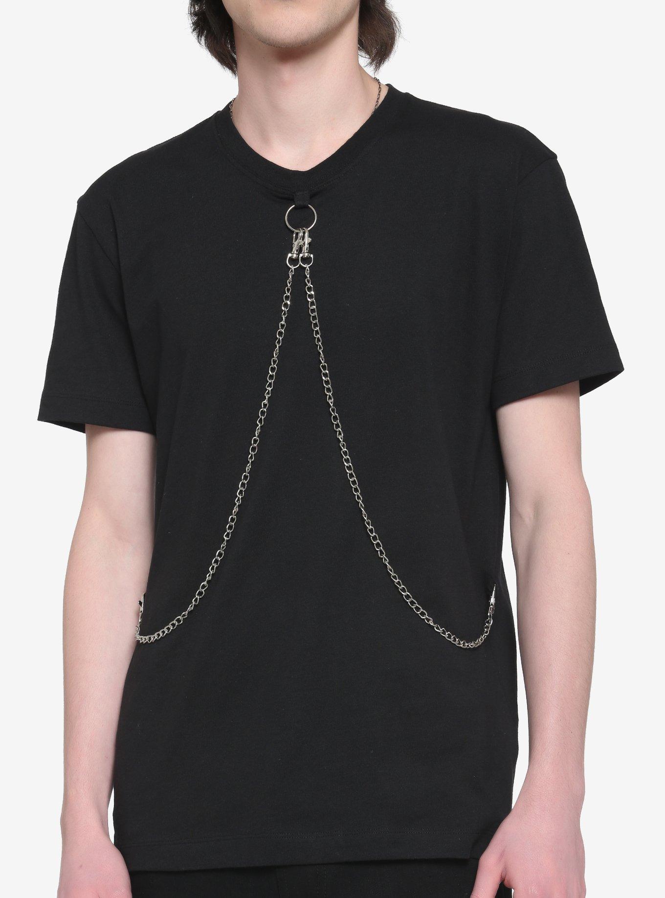 Black Double Chain T-Shirt | Hot Topic