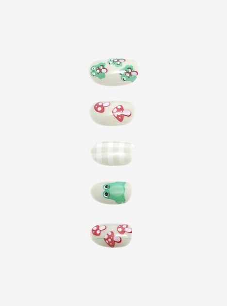 Cottagecore Mushroom & Frog Faux Nail Set | Hot Topic