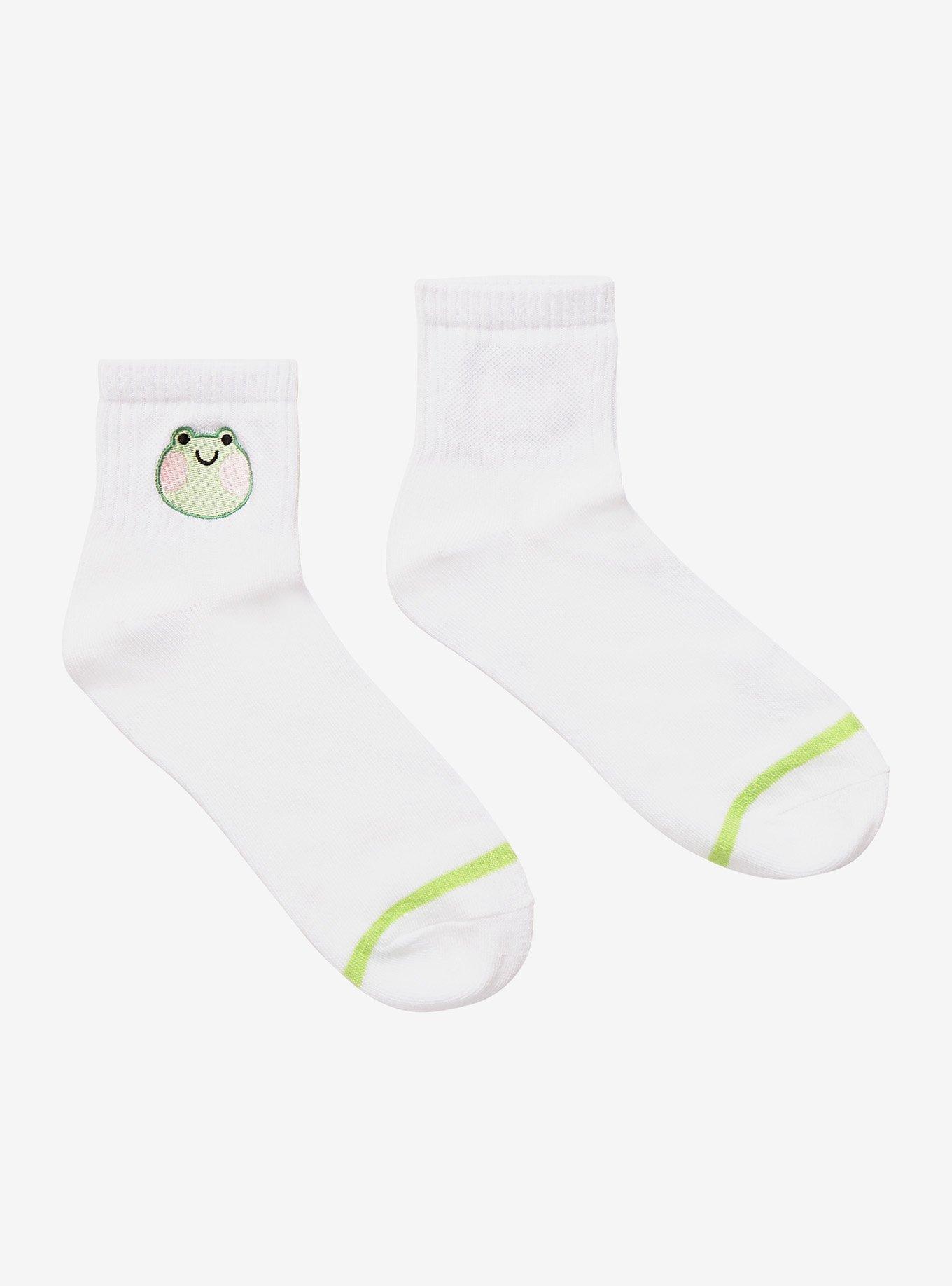 Kawaii Frog Embroidered Ankle Socks | Hot Topic