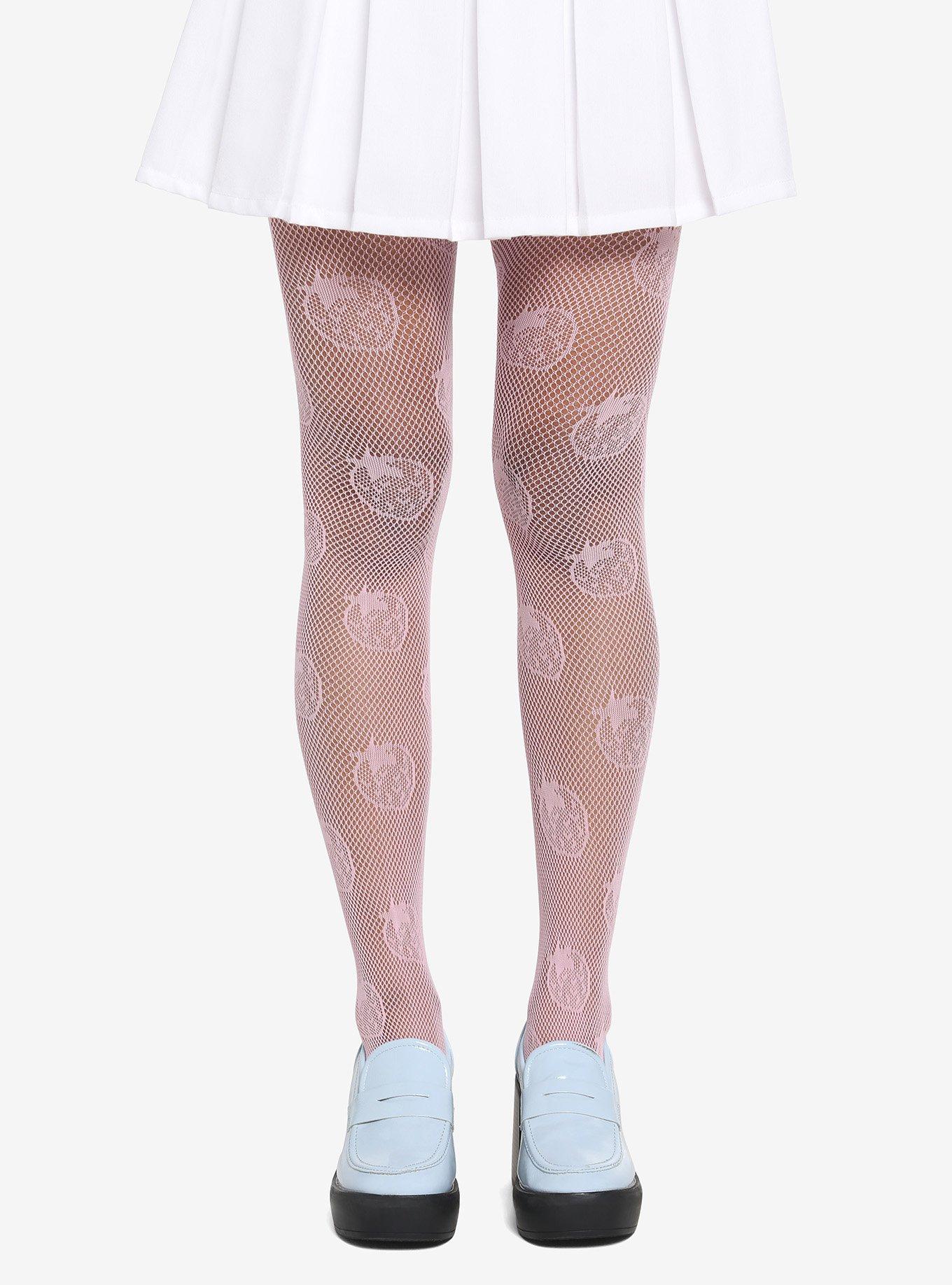 Pink Strawberry Fishnet Tights | Hot Topic
